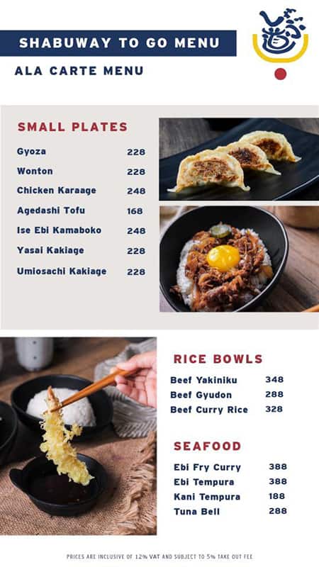 Menu at Ganso-Shabuway Japanese Style Hot Pot restaurant, Makati, P1