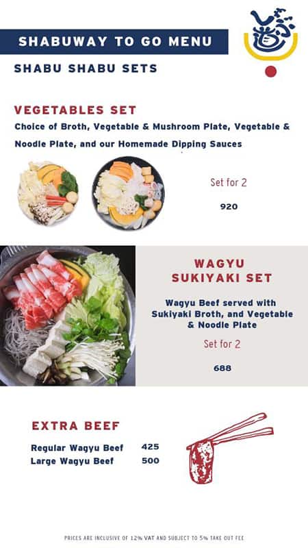Menu at Ganso-Shabuway Japanese Style Hot Pot restaurant, Makati, P1