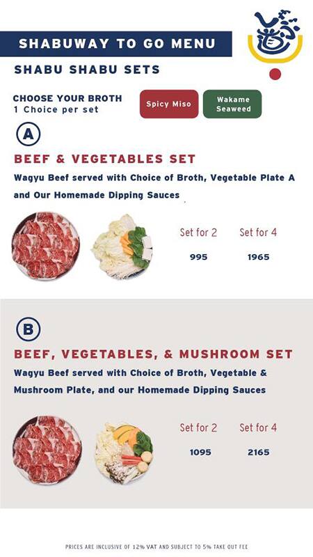 Menu at Ganso-Shabuway Japanese Style Hot Pot restaurant, Makati, P1