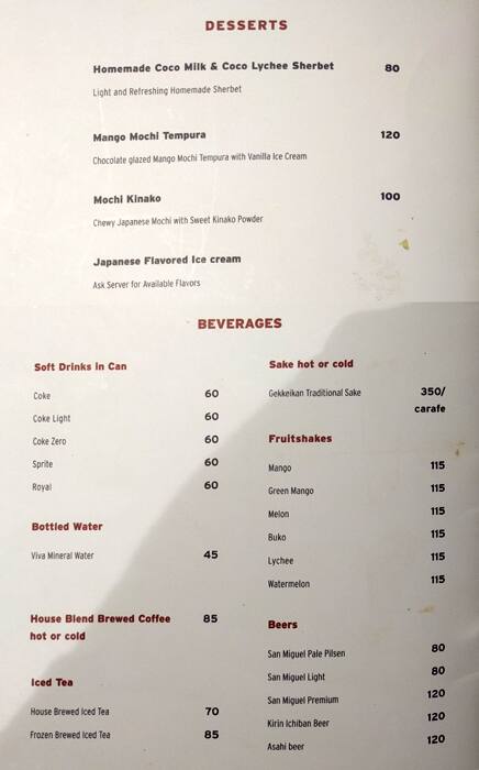 Menu at Ganso-Shabuway Japanese Style Hot Pot restaurant, Makati, P1