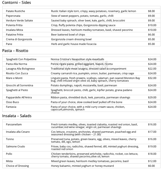 Menu at Manhattan In Mornington Restaurant, Mornington