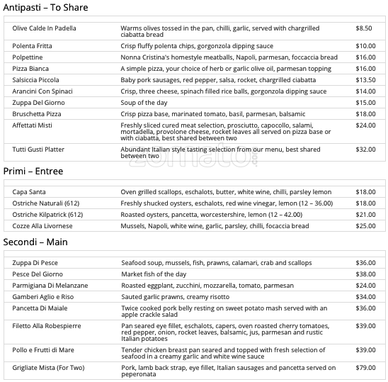 Menu at Manhattan In Mornington Restaurant, Mornington
