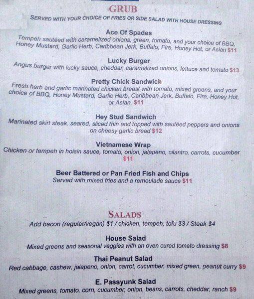 Lucky 13 Menu, Menu for Lucky 13, East Passyunk Crossing, Philadelphia ...