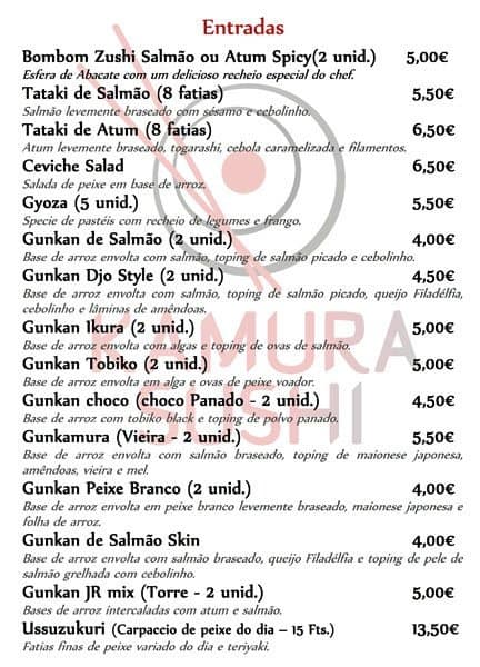 Kamura Sushi Fusion Bar Menu, Menu de Kamura Sushi Fusion Bar, Montijo ...