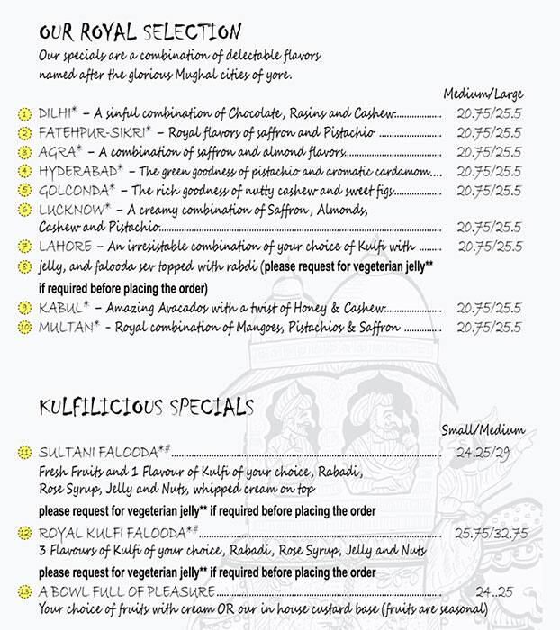 Menu at Kulfilicious desserts, Dubai, Shop 4, Blue 3 Bldg, Al Nahda ...