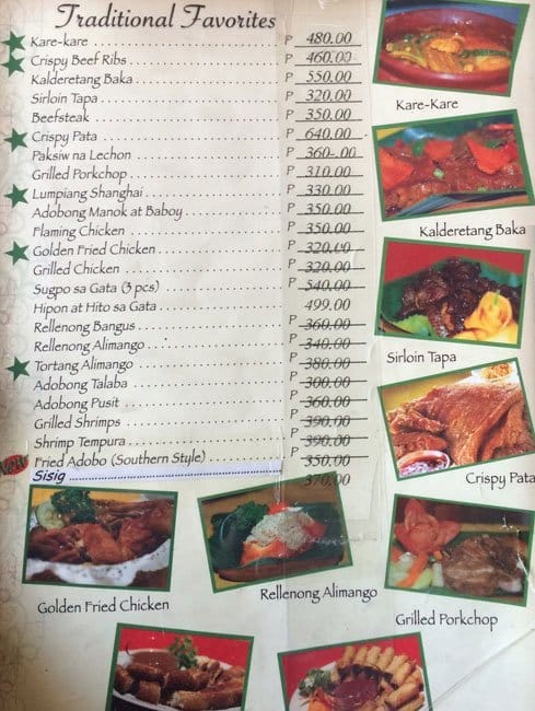 Menu at Zamboanga Restaurant, Manila, Adriatico St