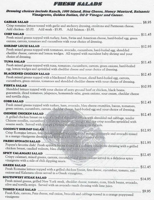 Menu at Kaffe Mocha restaurant, Santa Rosa