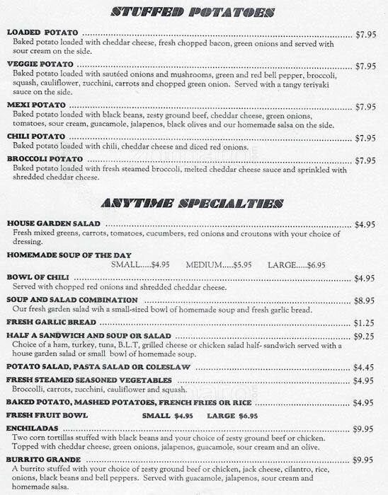 Menu at Kaffe Mocha restaurant, Santa Rosa