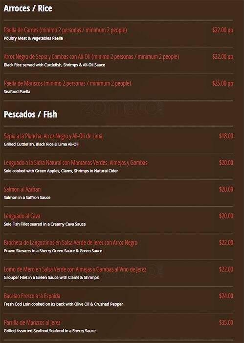 Menu at Cava Restaurant, Coral Gables