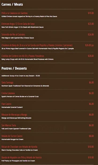 Menu at Cava Restaurant, Coral Gables