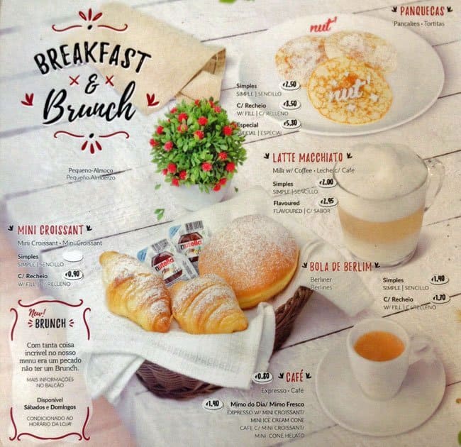 Menu at Nut' desserts, Porto