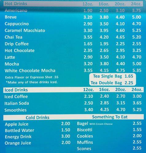 Menu at Peninsula Perk, Gig Harbor