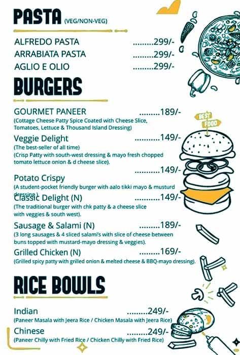 Menu at Aden's Bistro, Mumbai