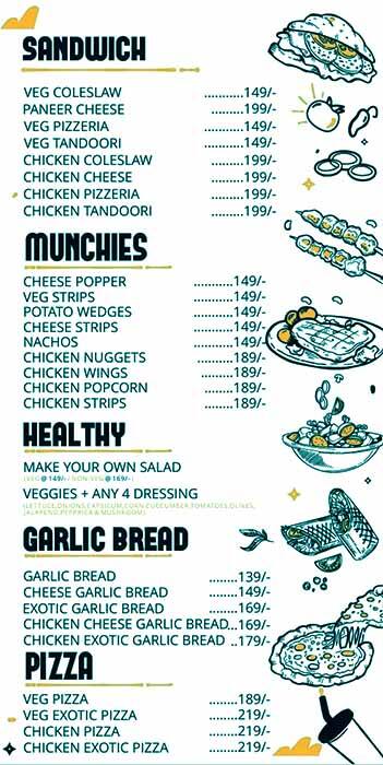 Menu at Aden's Bistro, Mumbai