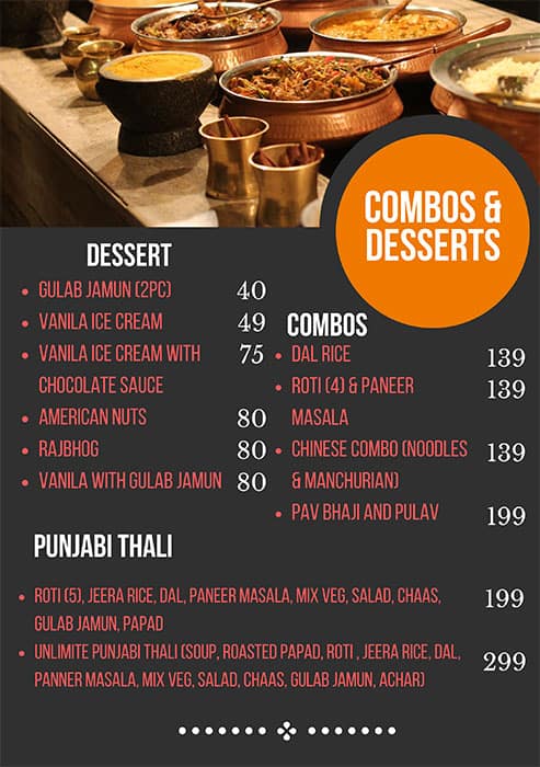 Menu at Punjabi tadka family restaurant, Gandhinagar