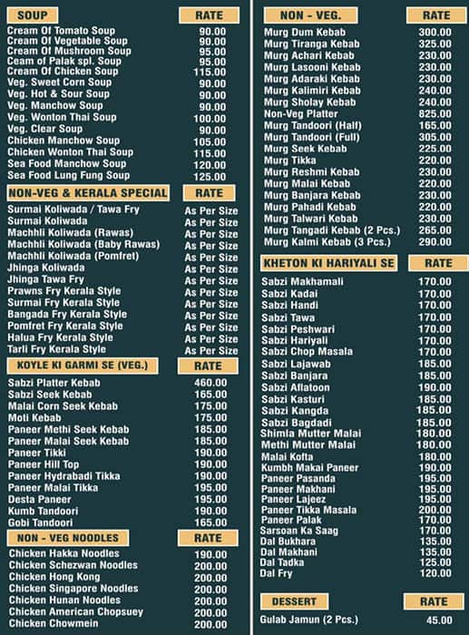 Menu of Hotel Ruchi, Kopar Khairane, Navi Mumbai