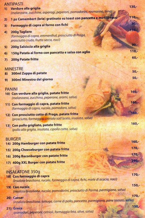 Menu at corsair pub & bar, Prague