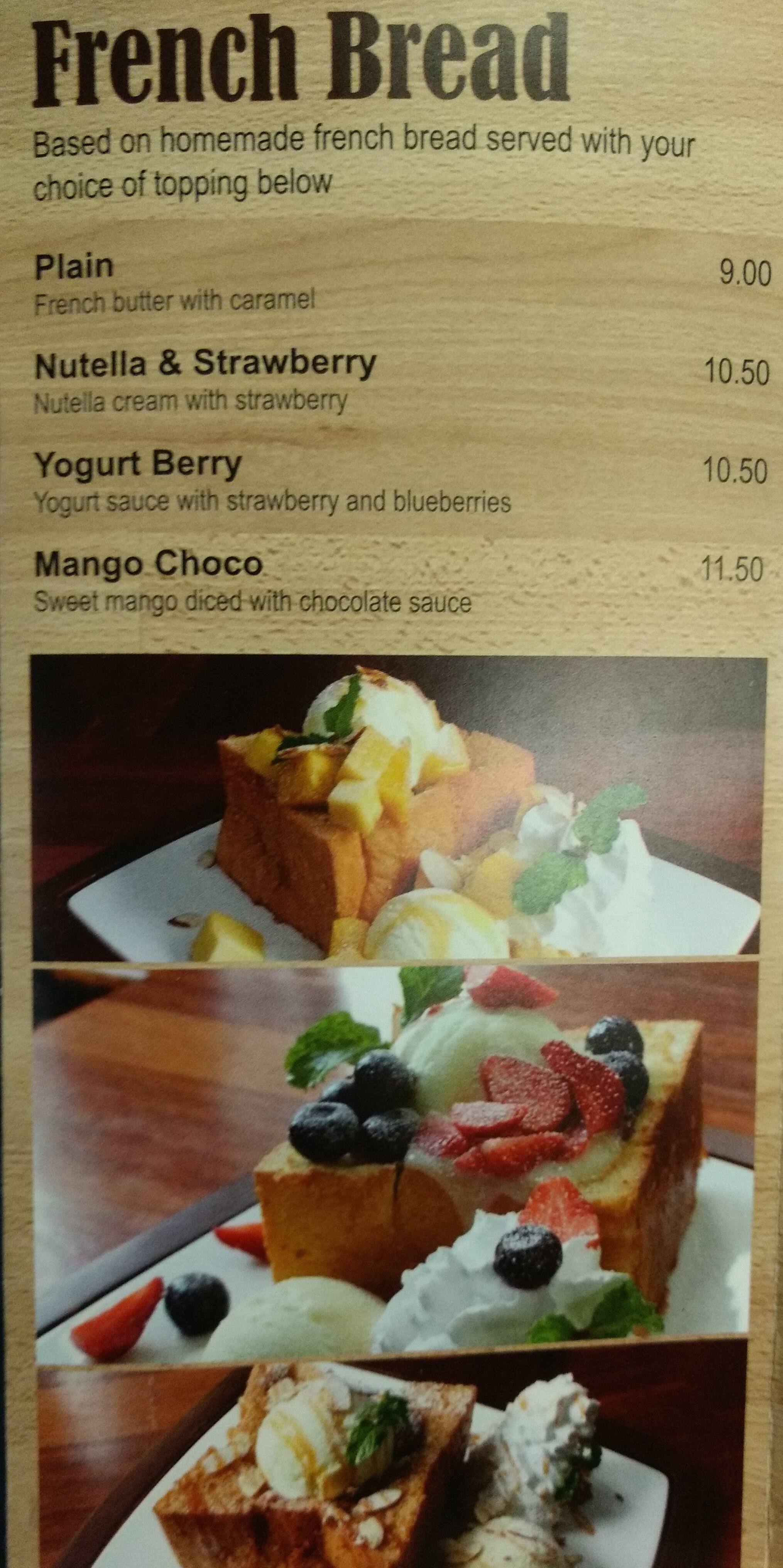 Menu at Scarlet Corner restaurant, Footscray