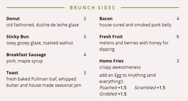 Menu at gather restaurant, Chicago