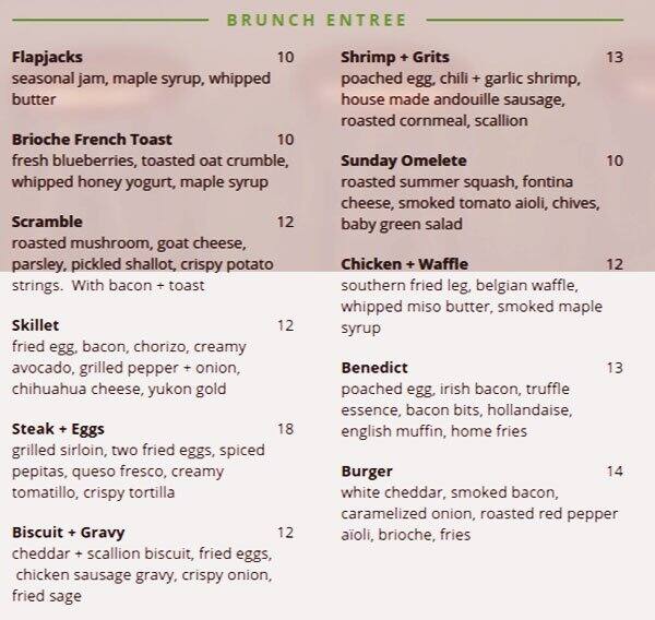 Menu at Gather pub & bar, Chicago