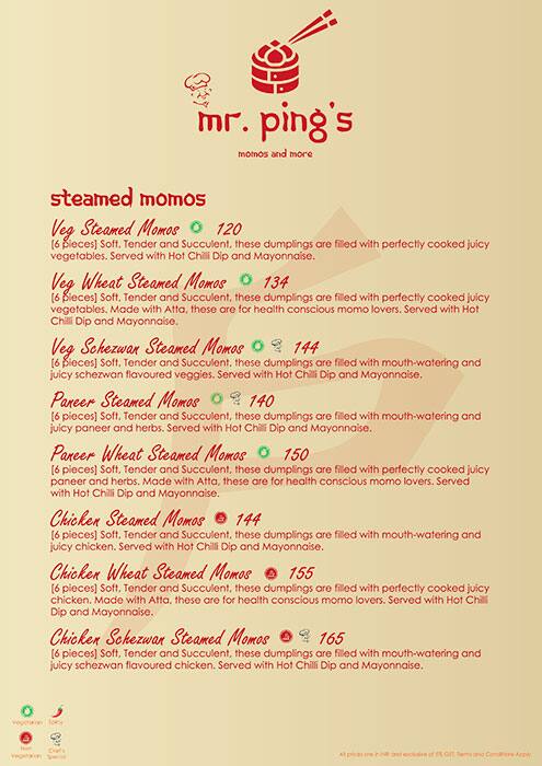 Menu of Mr. Ping's Eatery, Sector 66, Gurgaon