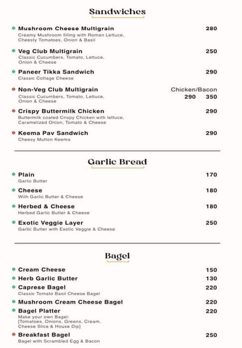Menu at 222 Backyard, Nagpur