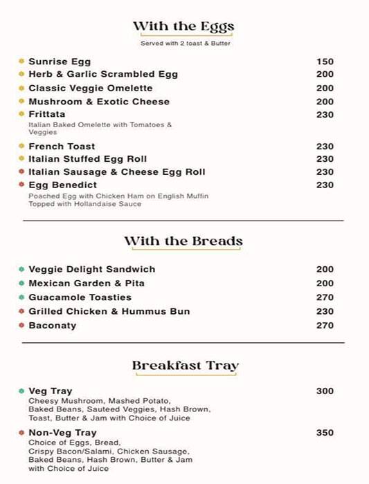 Menu at 222 Backyard, Nagpur