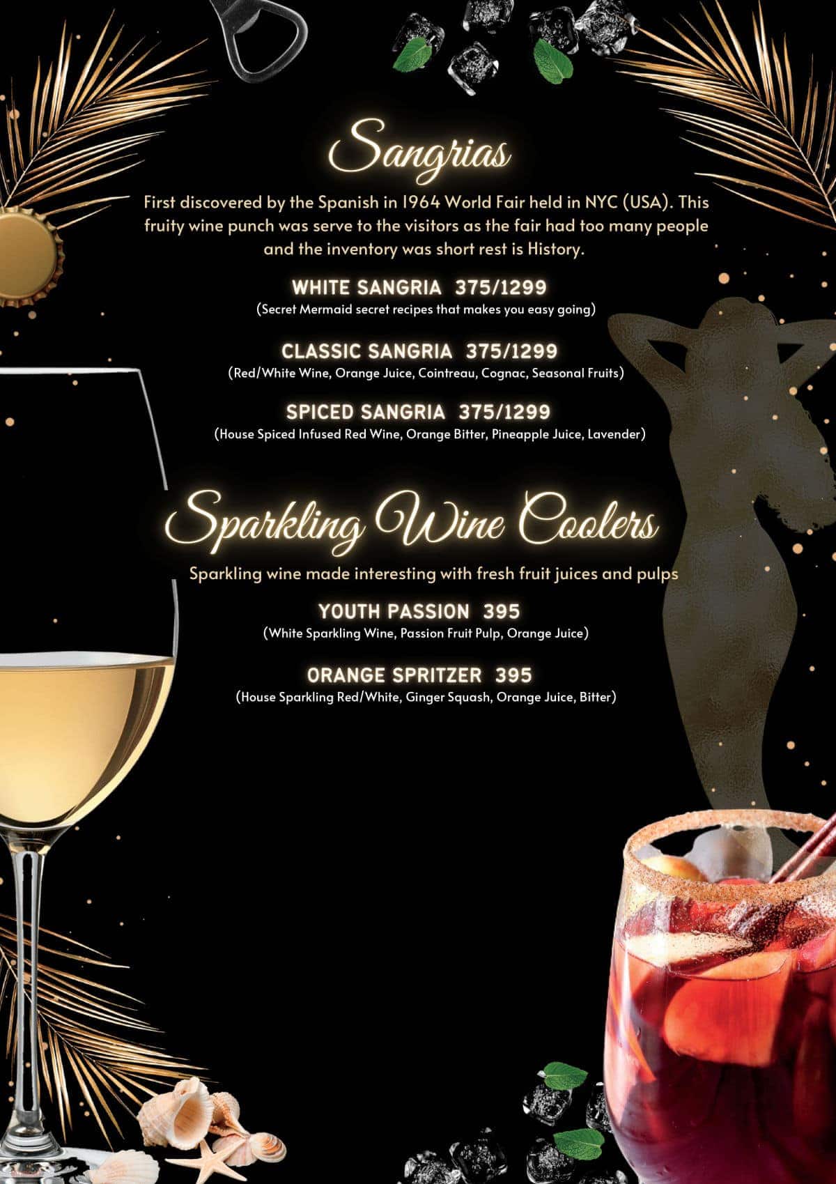 Menu at The Secret Mermaid Bar, Delhi