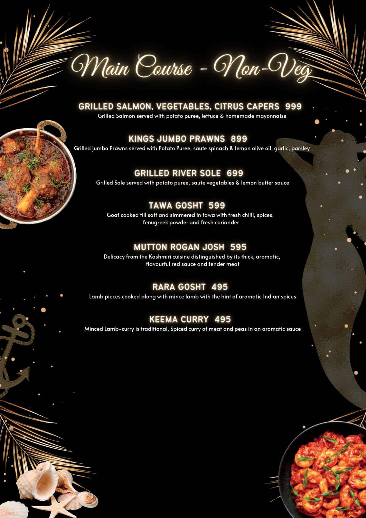 Menu at The Secret Mermaid Bar, Delhi