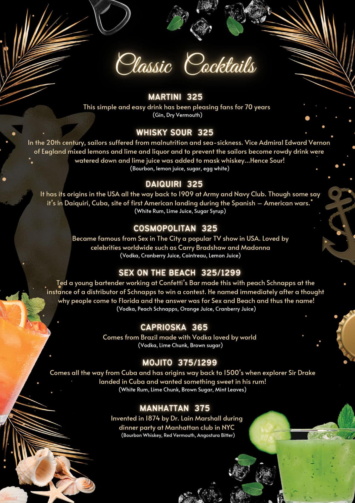 Menu at The Secret Mermaid Bar, Delhi