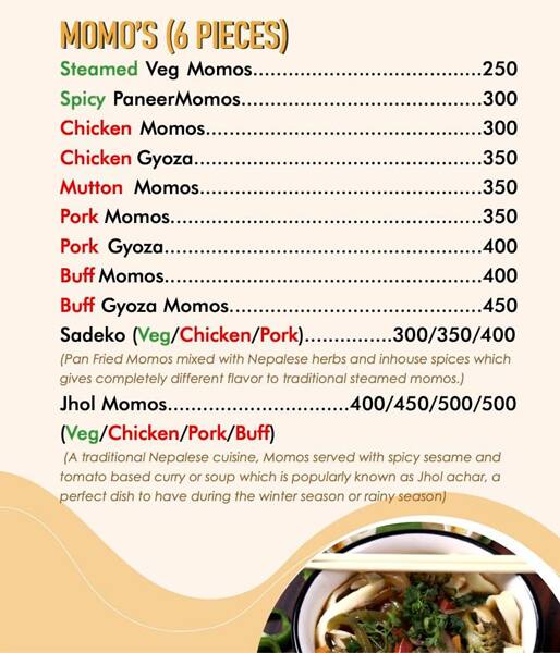 Menu of Mountain Goat Cafe, Bandstand, Bandra West, Mumbai