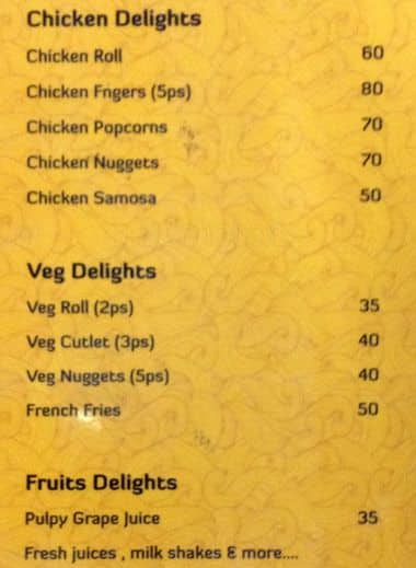 Menu at Food Blaster, Puducherry