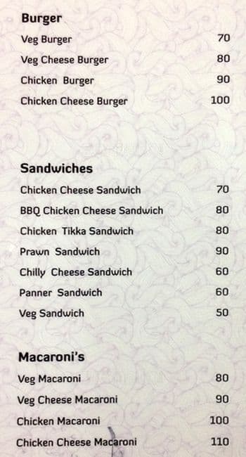 Menu at Food Blaster, Puducherry