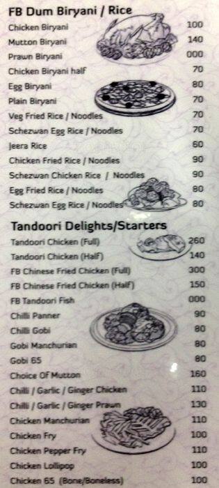 Menu at Food Blaster, Puducherry