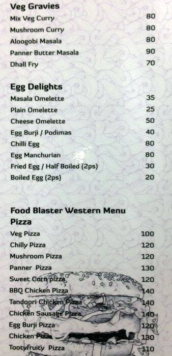 Menu at Food Blaster, Puducherry