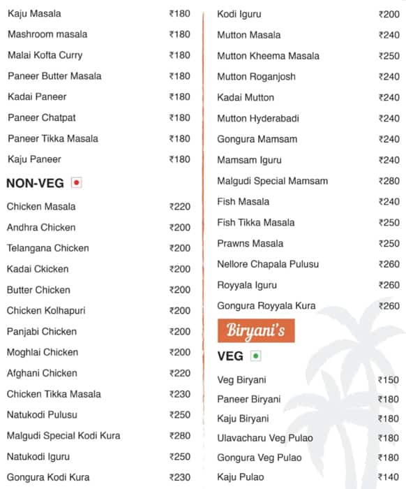 Menu at Malgudi Kitchen by FM Cafe, Hyderabad, High A-2