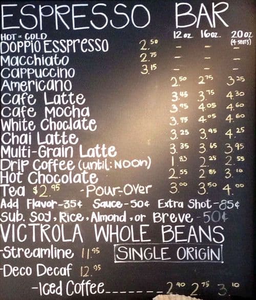 Menu at Coffee Tree cafe, Seattle, 905 8th Ave