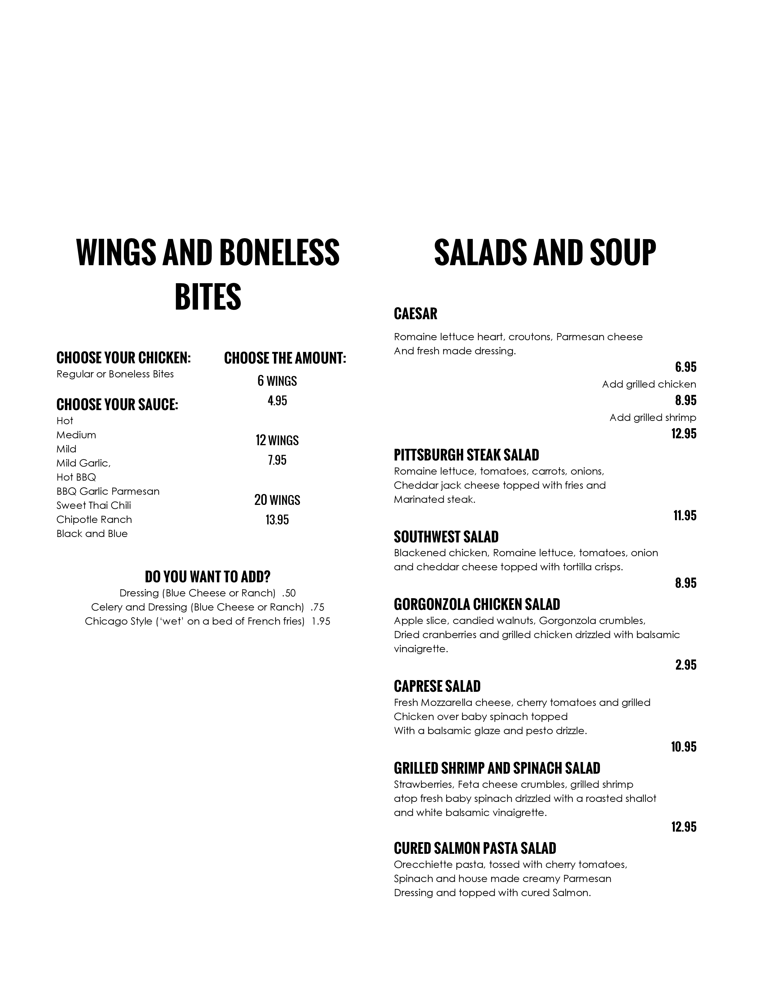 Menu at Hogan's Bar & Grill, Valley Green