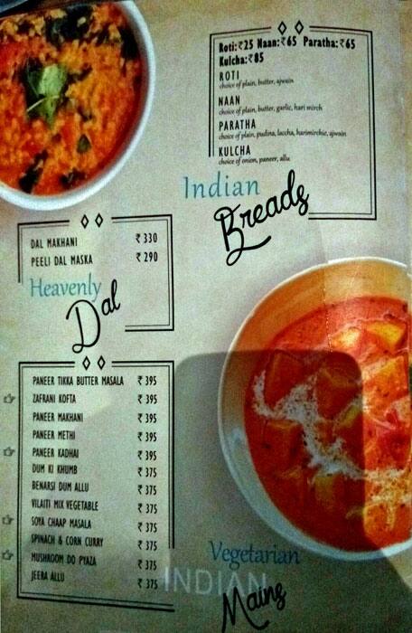 Menu at The Upper Housee, Ludhiana, Ludhiana