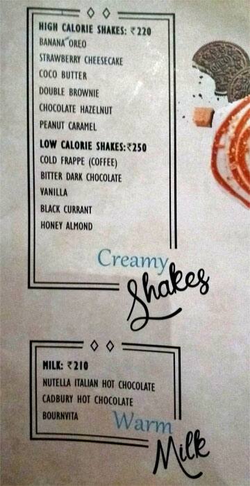 Menu at The Upper Housee, Ludhiana, Ludhiana