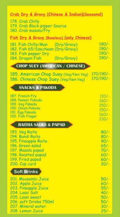 Menu at The Spicy Kitchen, Bengaluru, 152