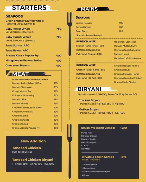 Menu of Atman Foods, Baner, Pune