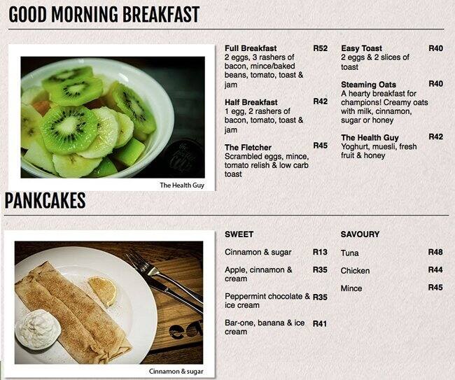 Menu au The Perfect Cup restaurant, Johannesburg, Shop 15