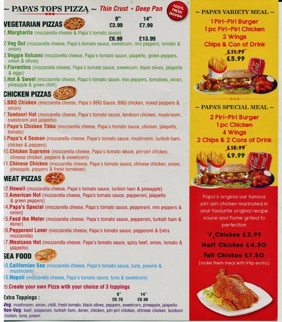 Tops Pizza & Pasta Lawndale Menu at Clyde Rucker blog