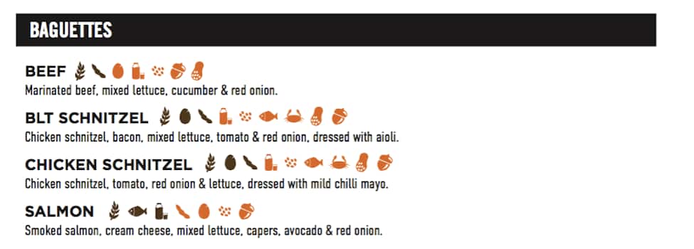 Menu at Soul Origin cafe, Brisbane City, Kiosk LJ17