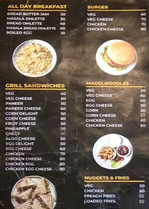 Menu of Fuel Cafe, BTM, Bangalore