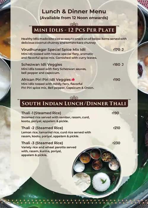 Menu at Cafe IDlish - Idli Dosa Relish - Vile Parle, Mumbai