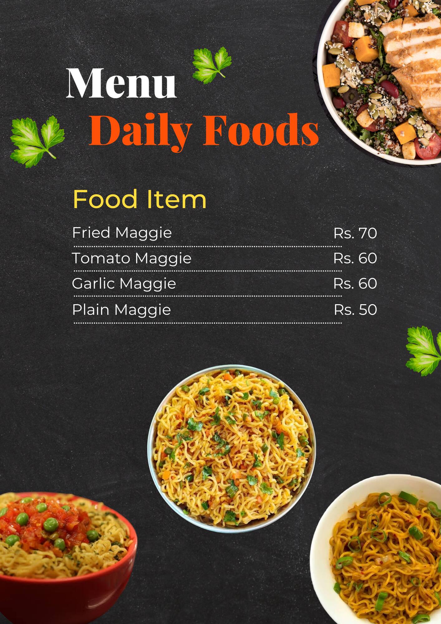 Menu of Daily Foods, Indira Nagar, Lucknow