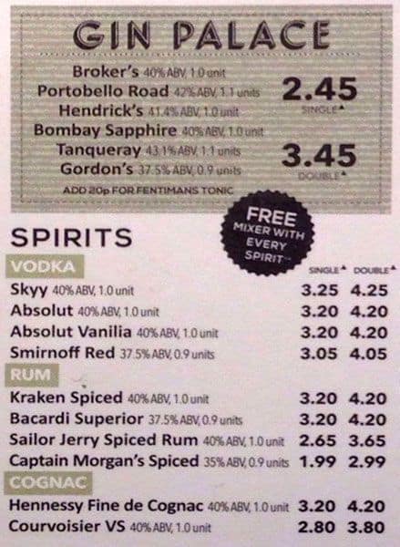 Menu at Baxter's Court pub & bar, London