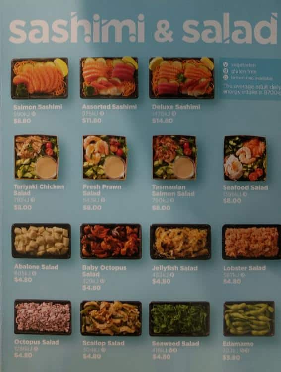 Menu at Sushi Hub restaurant, Bass Hill